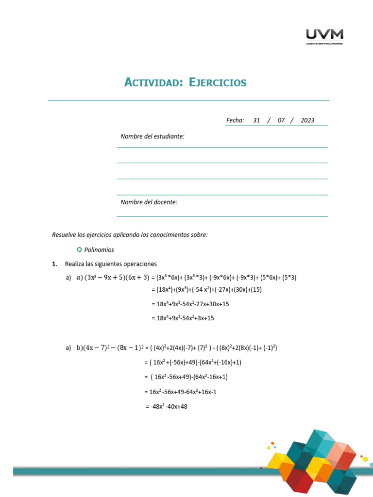U4 Ejercicios | PDF | Algoritmos | Matemáticas De La Computación