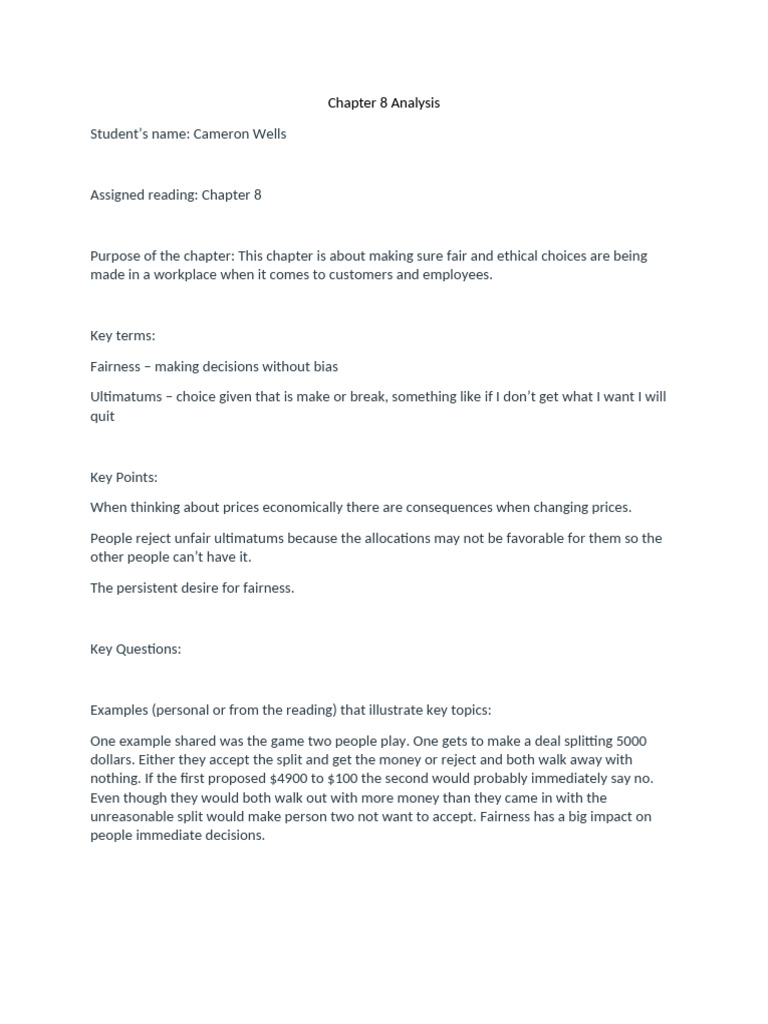 Chapter 8 Analysis | PDF