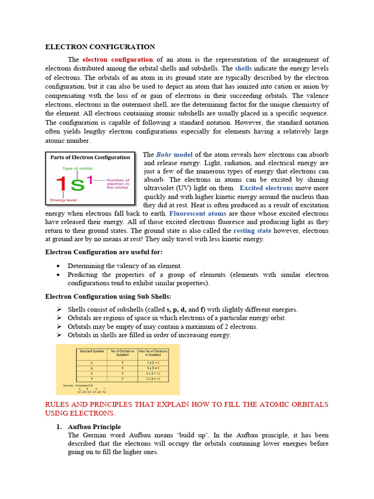 Understanding Electron Configuration | PDF | Electron Configuration ...