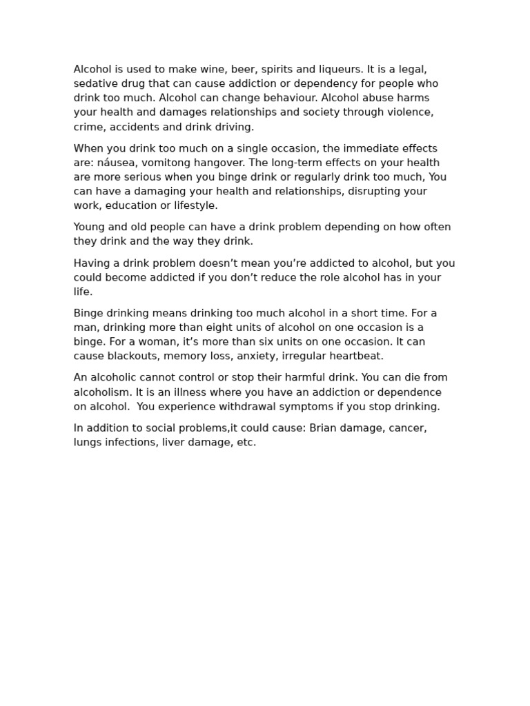 essay alcoholism | PDF