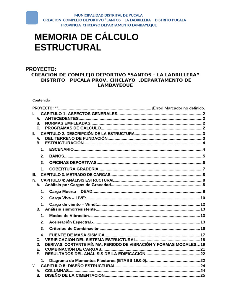 Memoria de Calculo Estructuras | PDF | Fundación (Ingeniería) | Hormigón