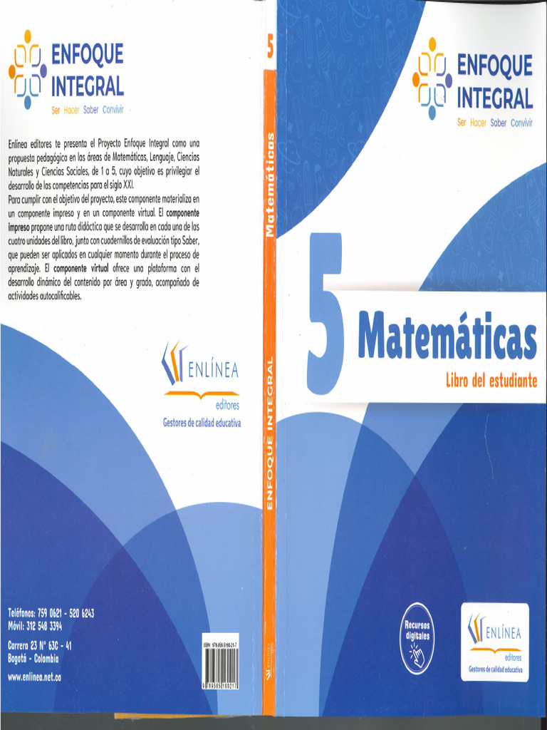 Portada - Enfoque Integral Matematicas 5 | PDF