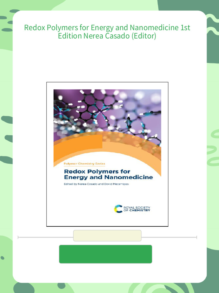 Redox Polymers For Energy and Nanomedicine 1st Edition Nerea Casado ...