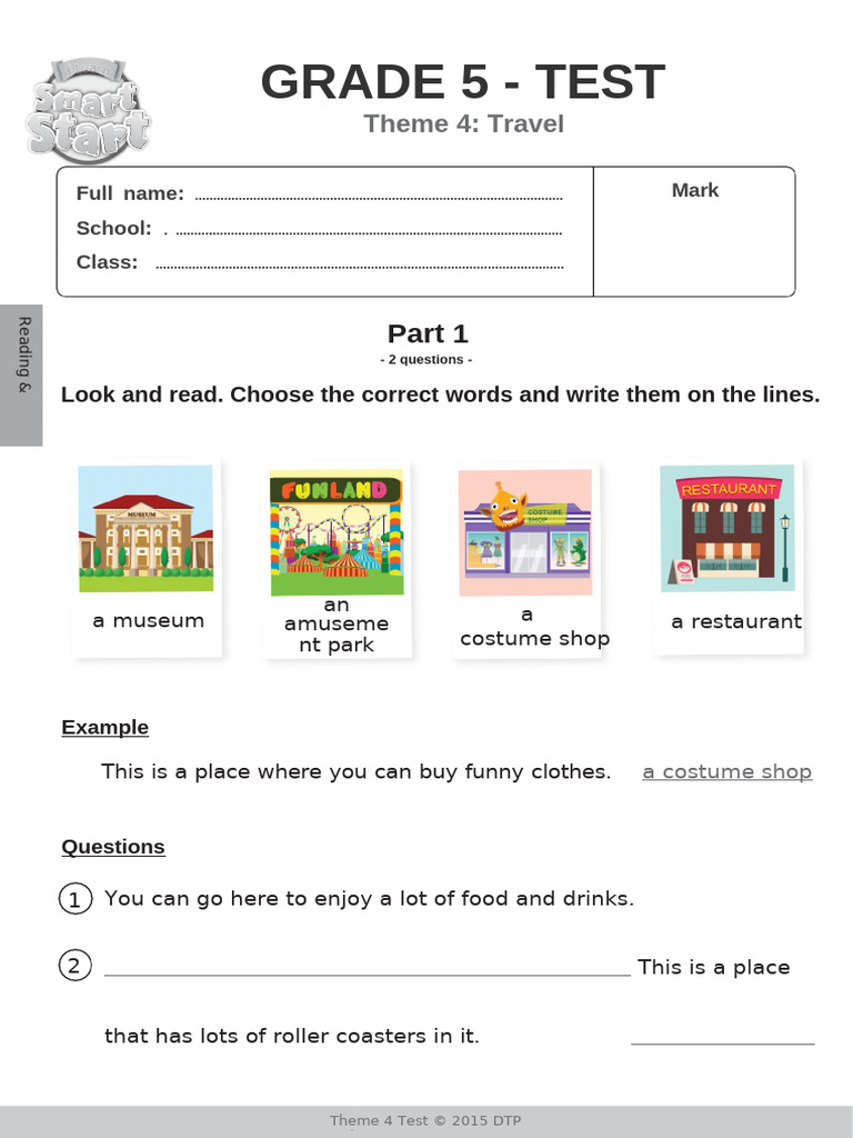 I-Learn Smart Start Grade 5 Theme 4 - Reading & Writing Test - TB | PDF