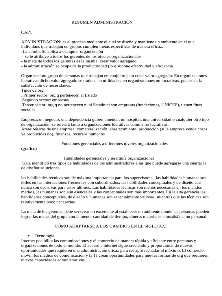 Admin Resumen | PDF | Planificación | Toma de decisiones