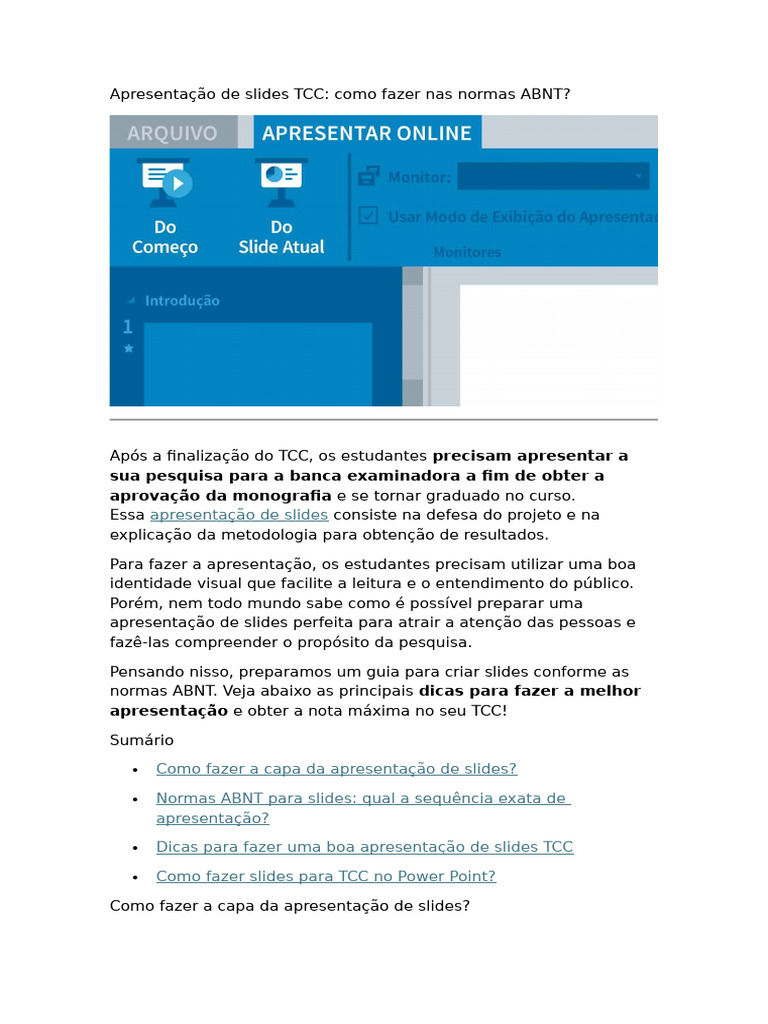Apresentação de Slides TCC | PDF