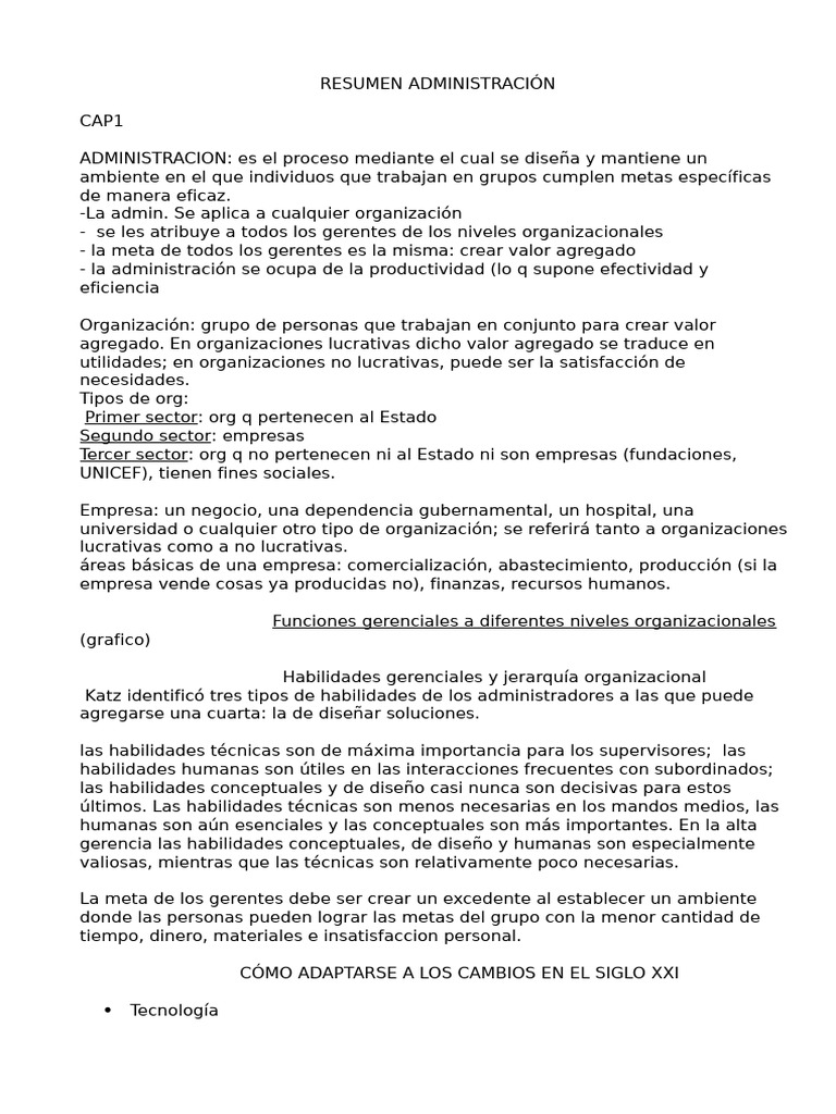 Admin Resumen | PDF | Toma de decisiones | Planificación