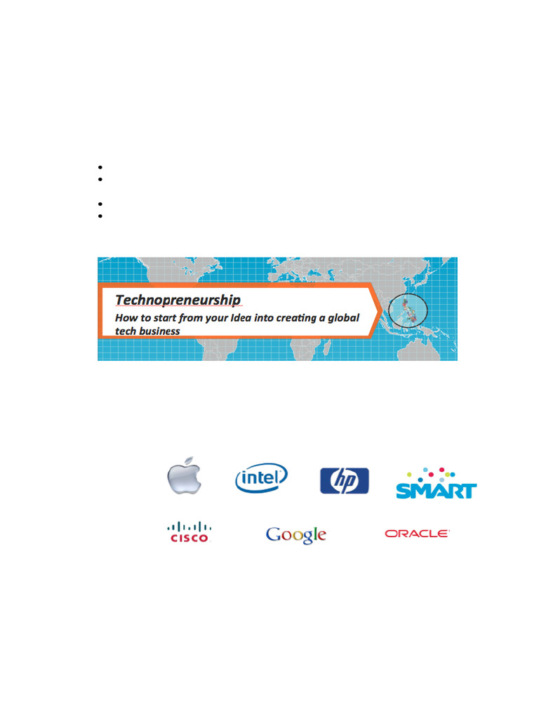 Technopreneurship Start-Up Guide | PDF | Startup Company | Small ...