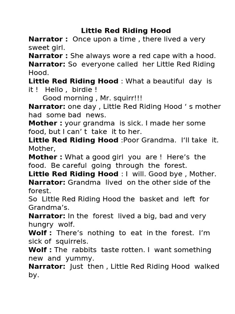 Little Red Riding Hood's Lesson | PDF | Little Red Riding Hood