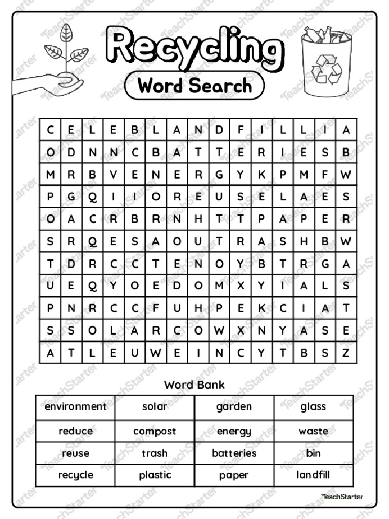 1er Sem - Crucigrama - Recycle - Vocabulary (1 Pag) | PDF