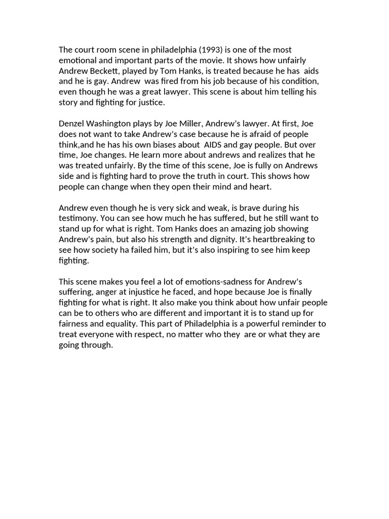 Philadelphia Courtroom Scene Analysis | PDF