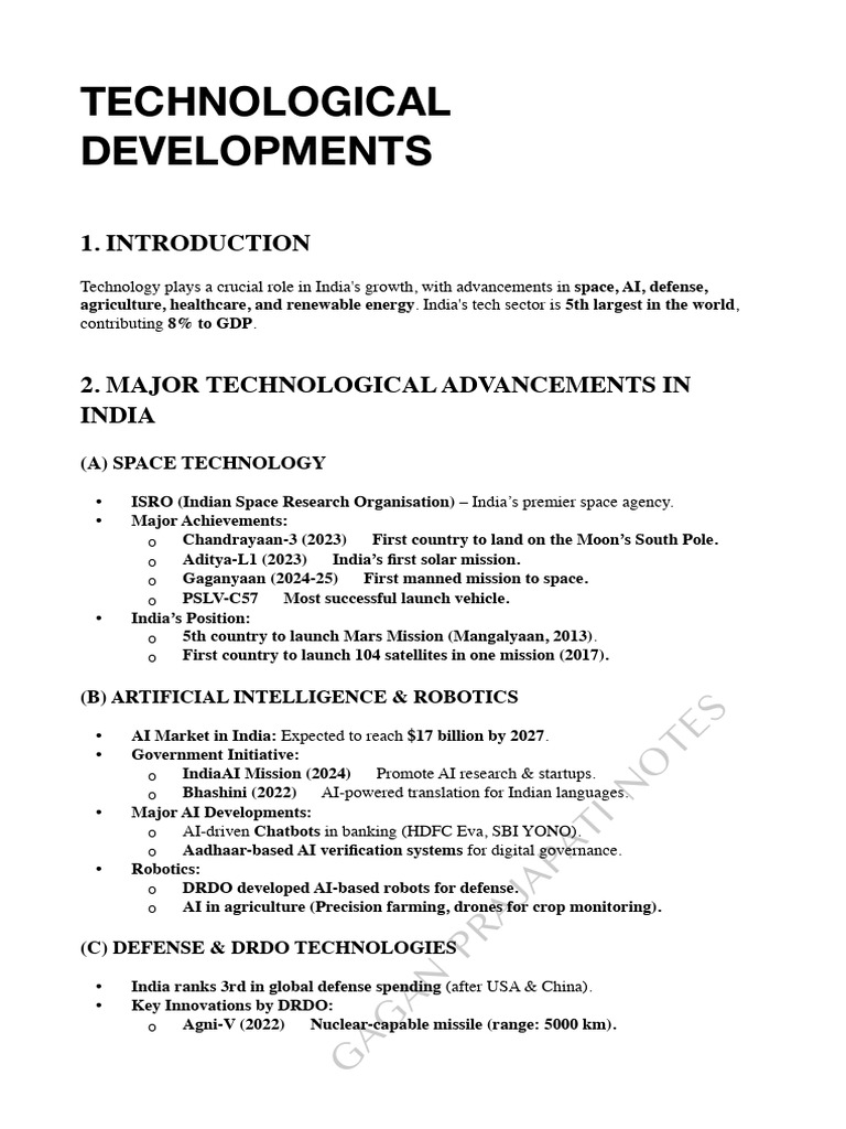 India's Technological Advancements 2023 | PDF