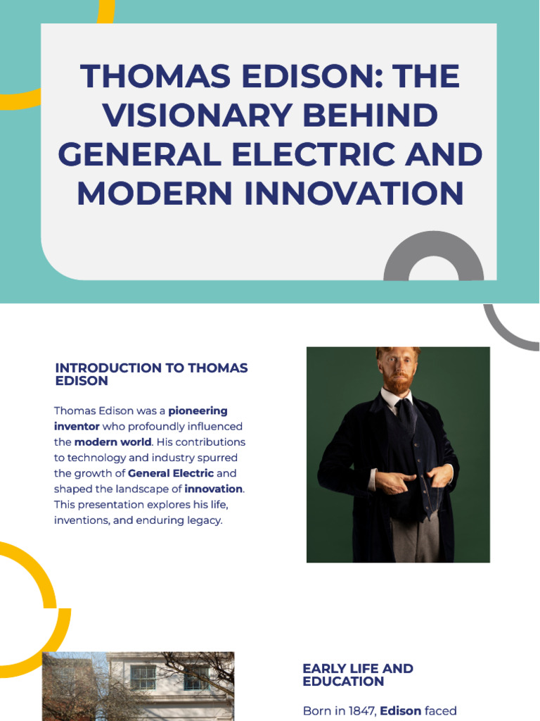 Edison: Innovator of General Electric | PDF | Thomas Edison | Invention