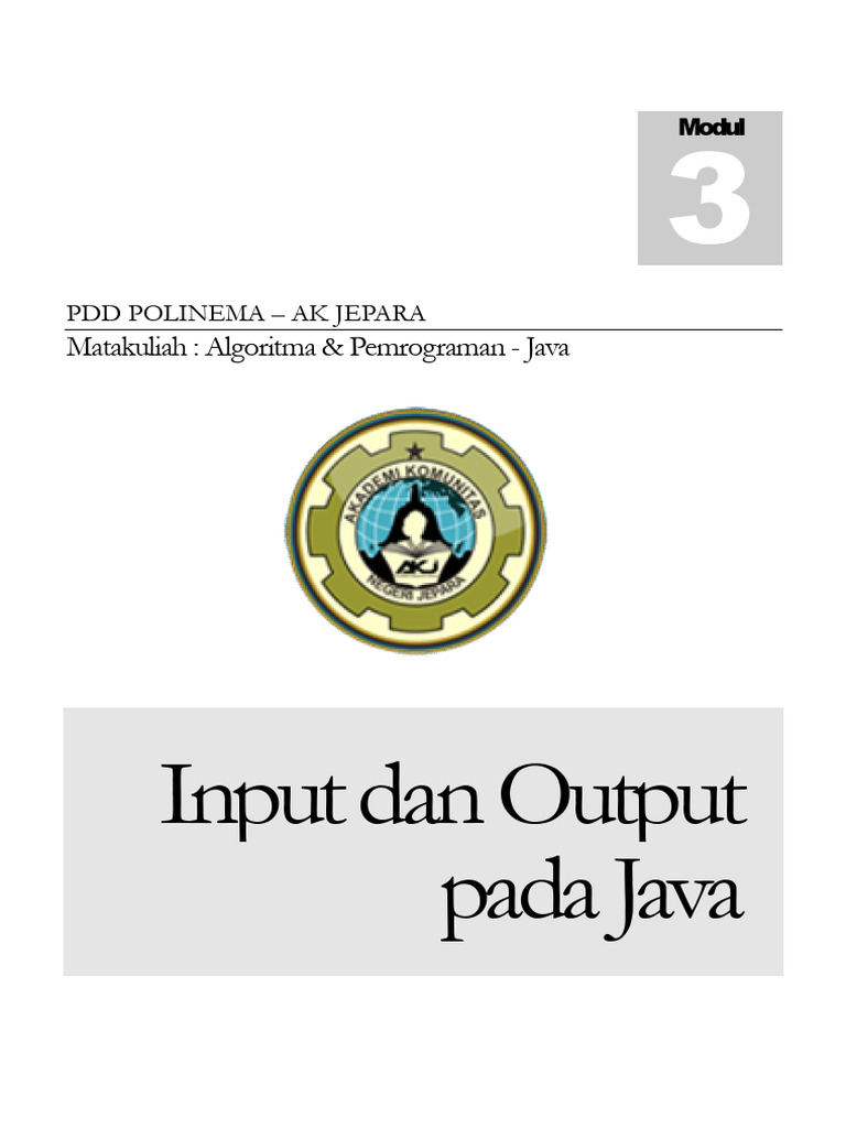 Input dan Output pada Java: Modul 3 | PDF