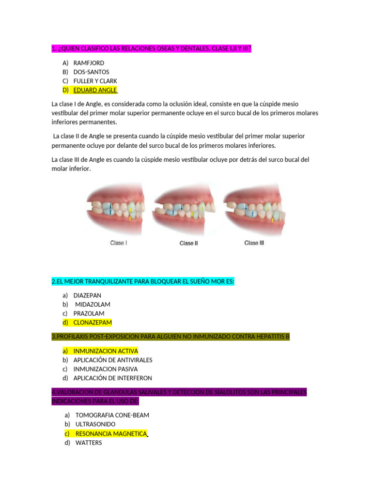 Preguntas | PDF | Odontología | Especialidades Medicas