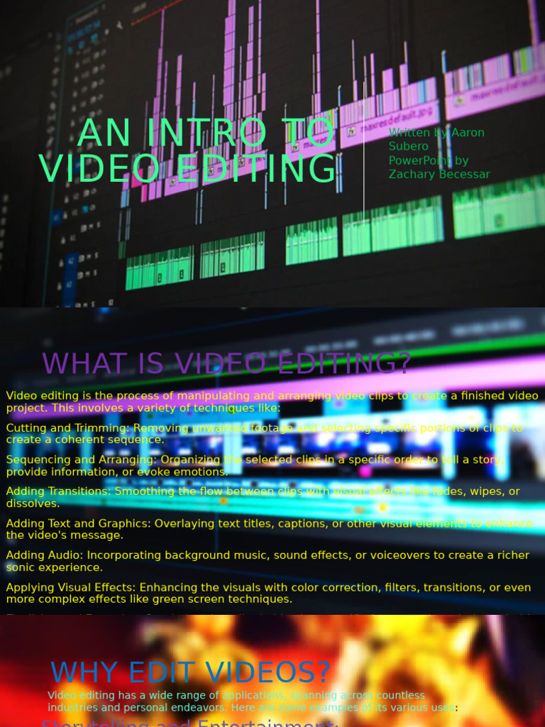An Intro To Video Editing | PDF | Editing