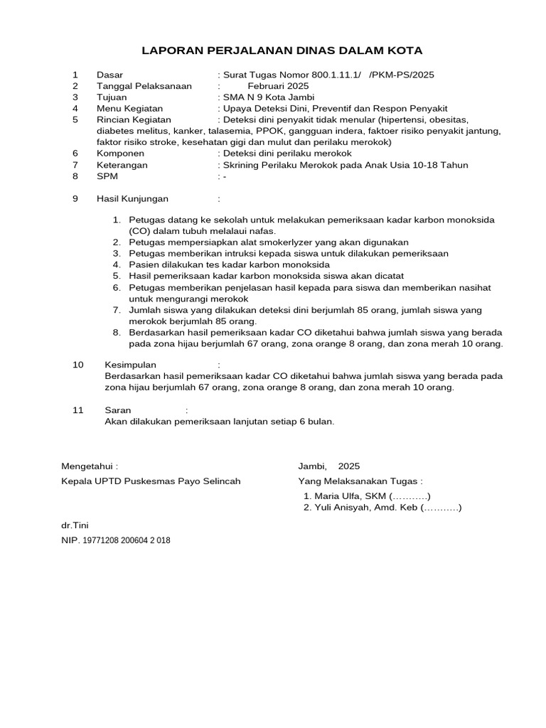 LPD Skrining Merokok Di Sekolah 2025 | PDF