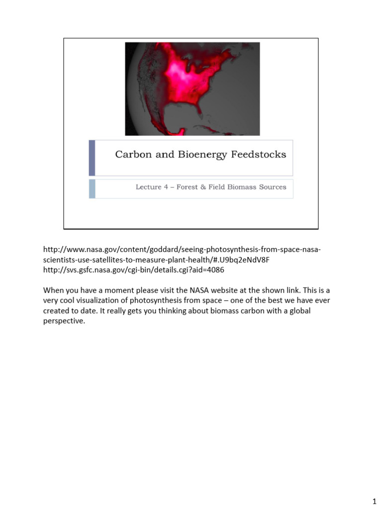Lecture 4 - Forest Field Biomass Sources Notes | PDF | Bioenergy ...