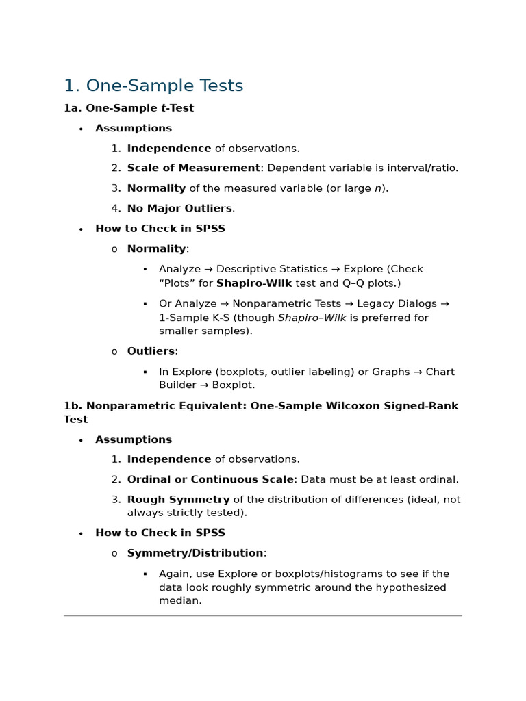 Assumption Test Cheat Sheet | PDF | Errors And Residuals | Analysis Of ...