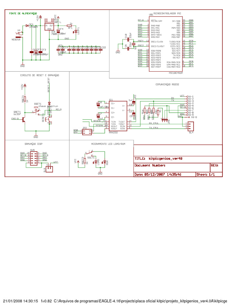 Esquema Eletrônico - Kit PicGenios | PDF