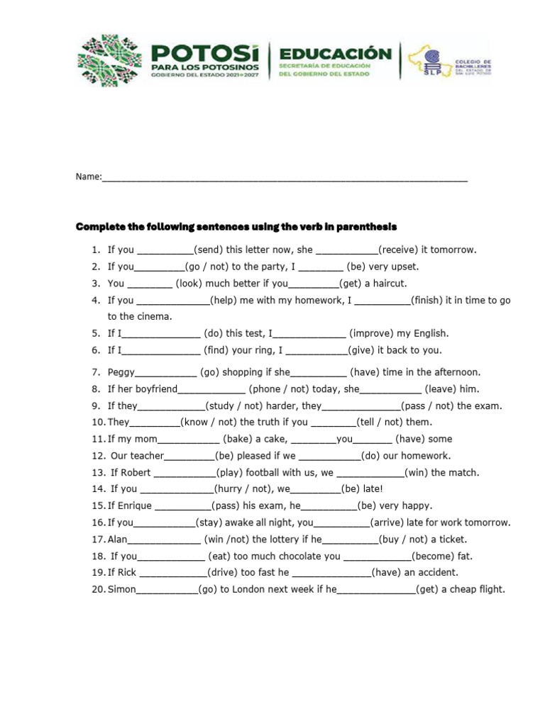 First Conditional Worksheet A | PDF