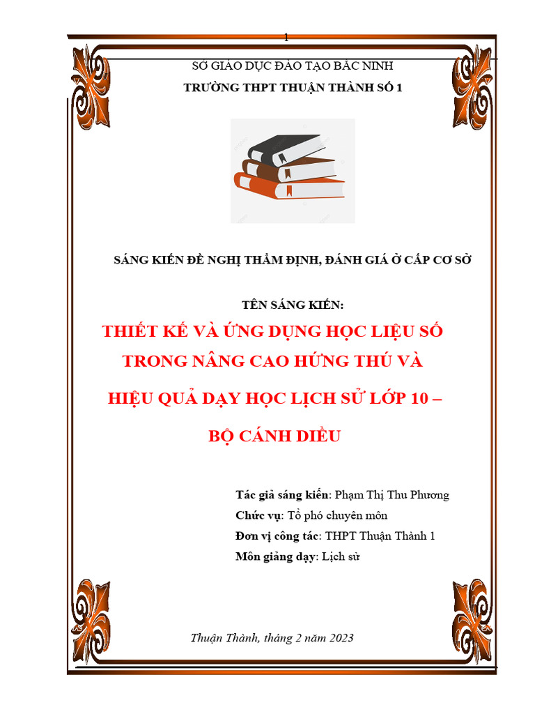 Thiet Ke Va Ung Dung Hoc Lieu So Trong Nang Cao Hung Thu Va Hieu Qua Day Hoc Lich Su Lop 10 Bo ...