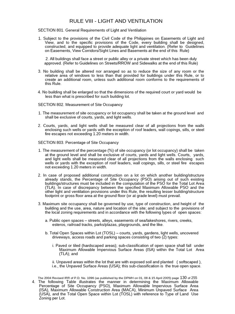 Rule VIII: Light & Ventilation Standards | PDF | Window | Ventilation ...