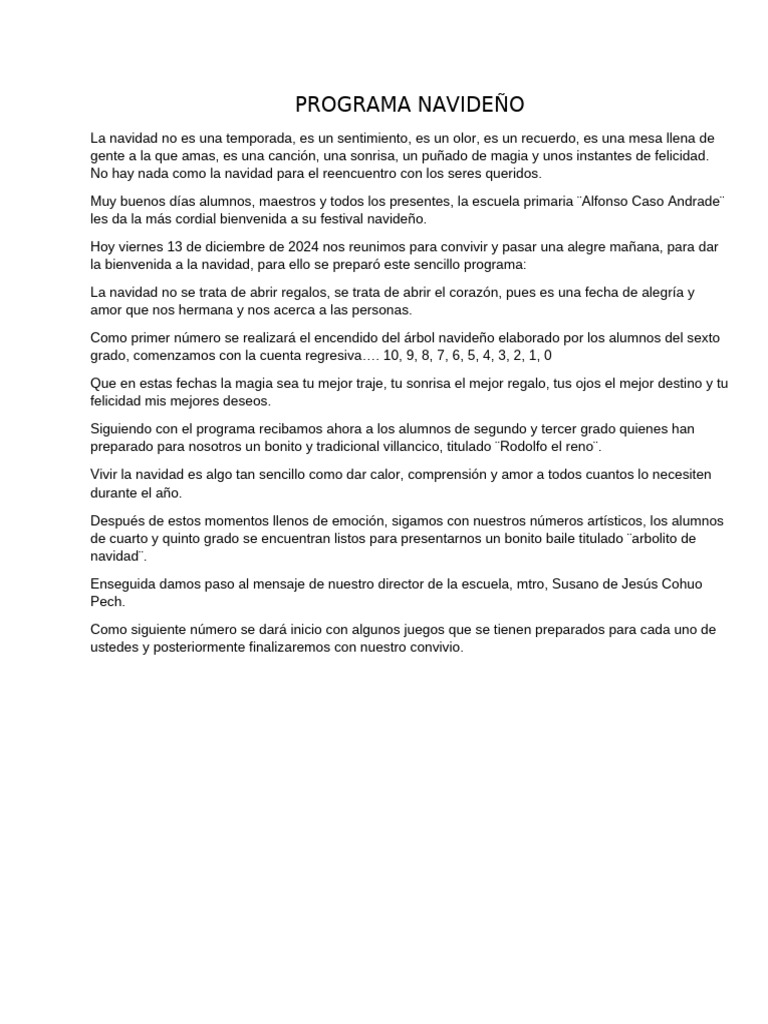 Programa Navideño | PDF
