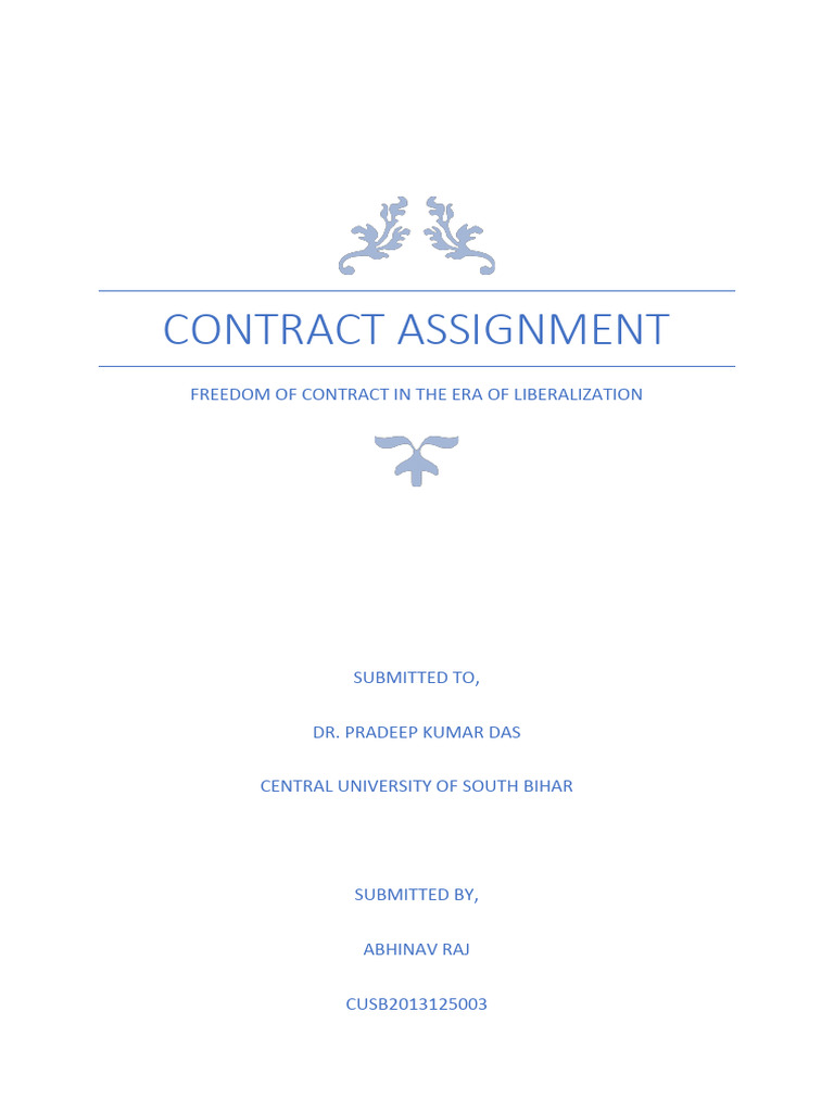 Contract Assignment Abhinav | PDF | Arbitration | Privatization