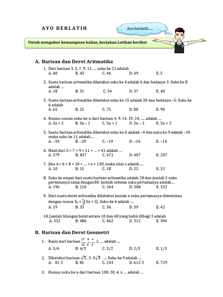 Latihan Soal Barisan Dan Deret Ok2 | PDF