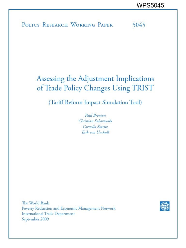 TRIST Tool for Trade Policy Analysis | PDF | Taxes | Elasticity (Economics)