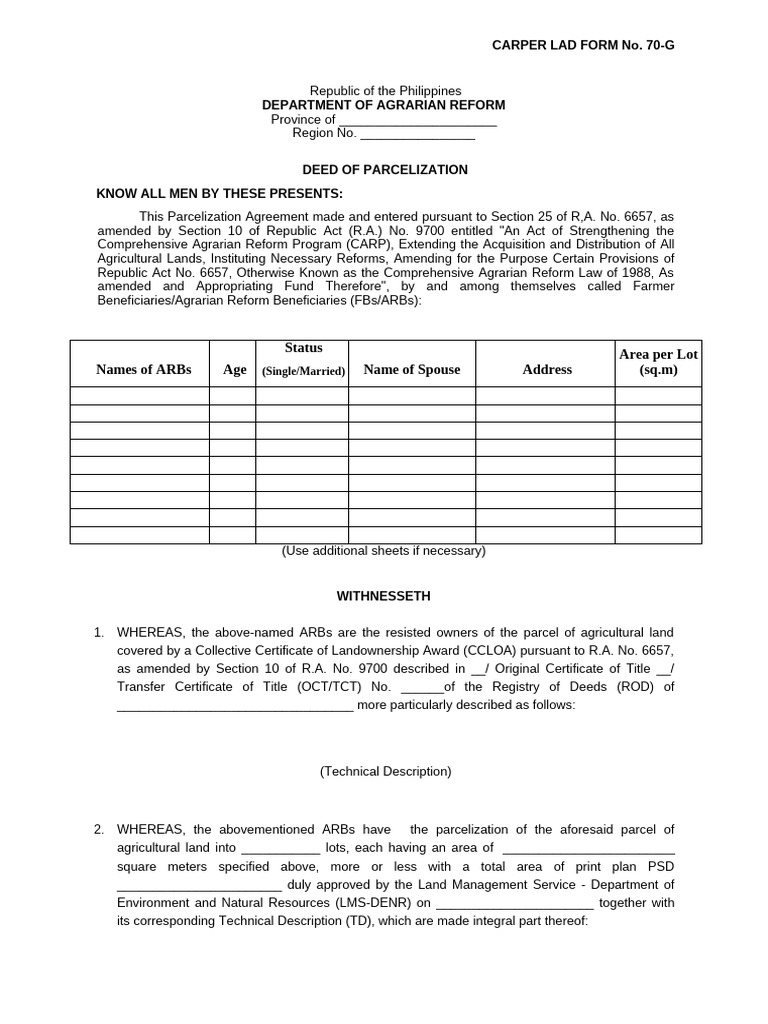 Carper Lad Form No. 70-g | PDF