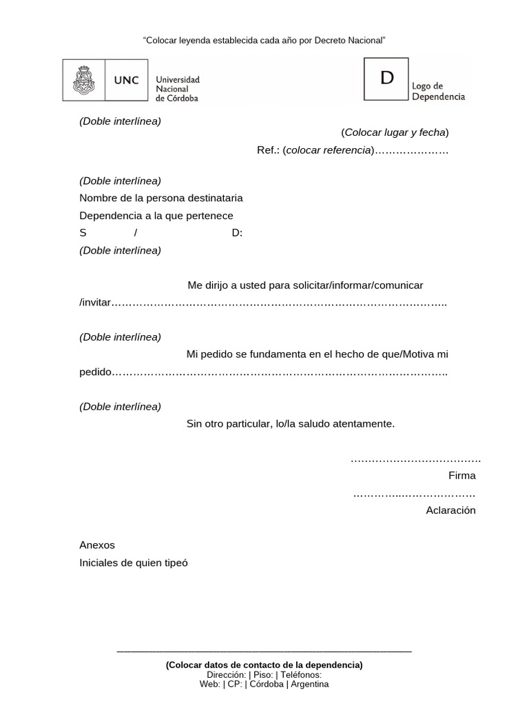 Plantilla Nota Semibloque | PDF