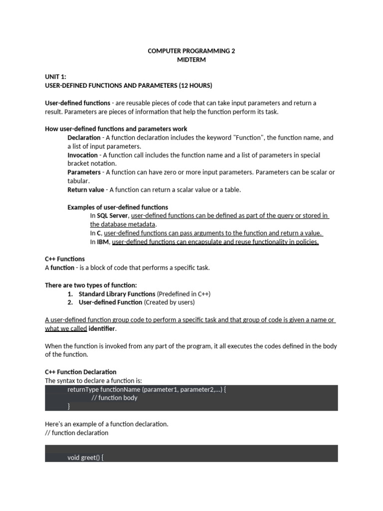 Pointers Midterm Exam 2024 2025 COMPUTER PROGRAMMING 2 | PDF ...