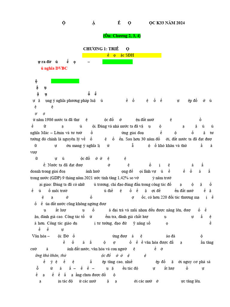 NỘI DUNG ÔN TẬP MÔN TRIẾT HỌC CAO HỌC K33 KHTN và CN | PDF