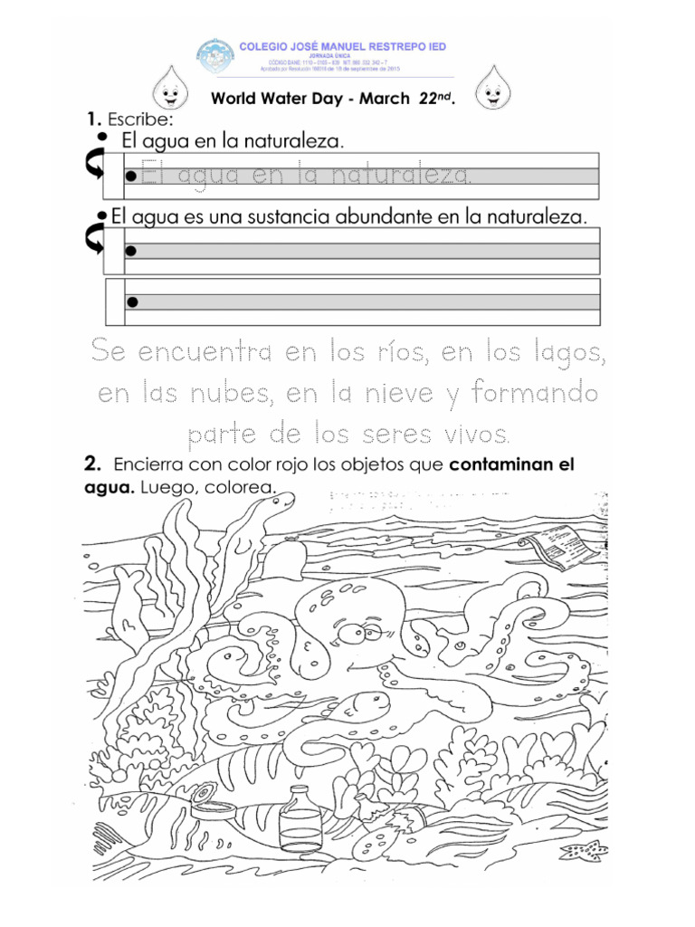 First Grade World Water Day | PDF