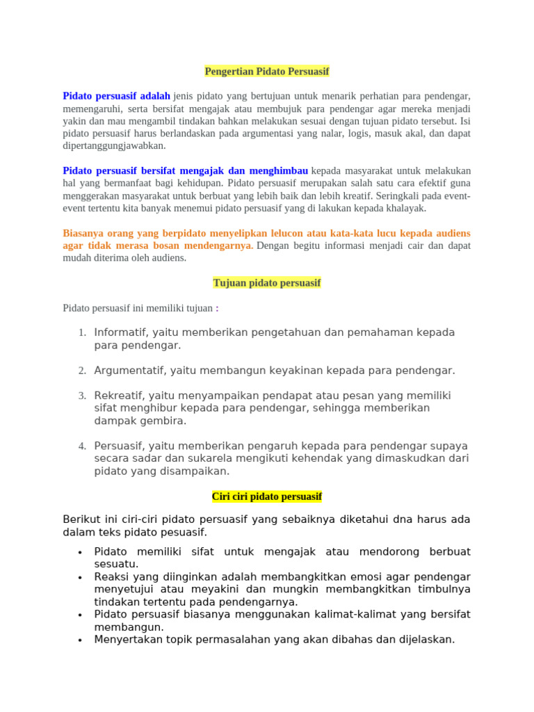 Materi Pidato Persuasif | PDF