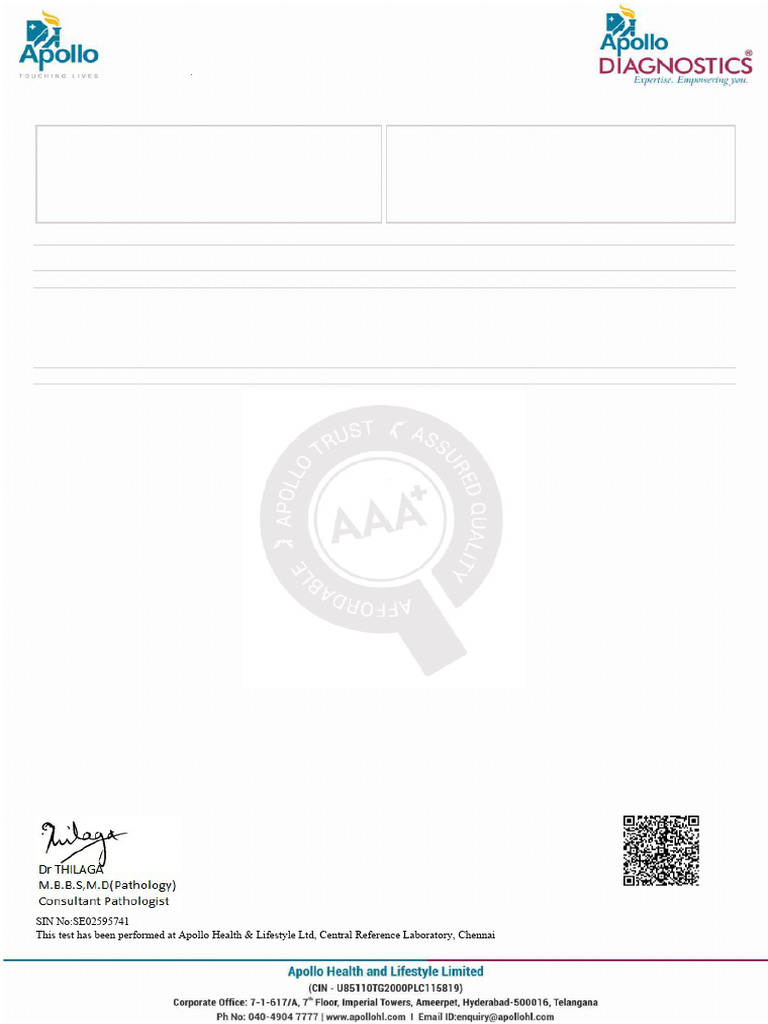 VDRL Test Report for Mr. Megasurya M | PDF | Medicine | Clinical Medicine