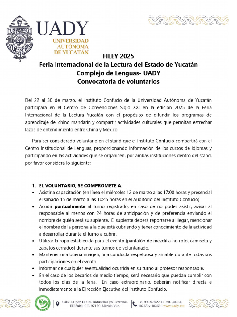 FILEY Convocatoria Voluntarios | PDF