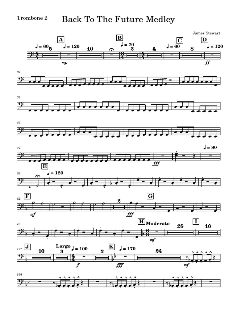 Back To The Future Medley-Trombone - 2 | PDF | Musical Forms | Musical ...