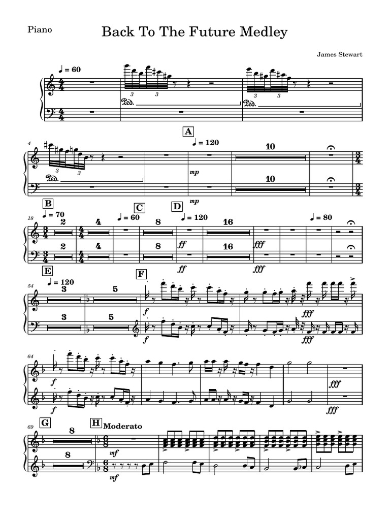 Back To The Future Piano Medley | PDF | Musical Compositions | Compositions