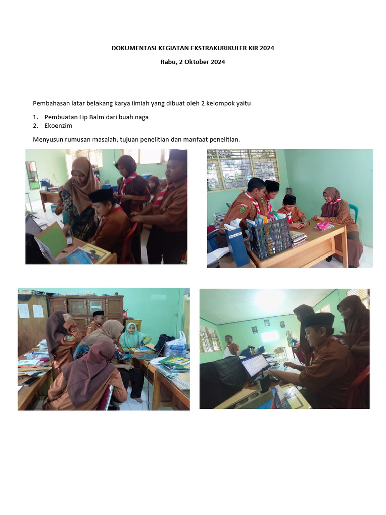 LAPORAN EKSKUL KIR | PDF