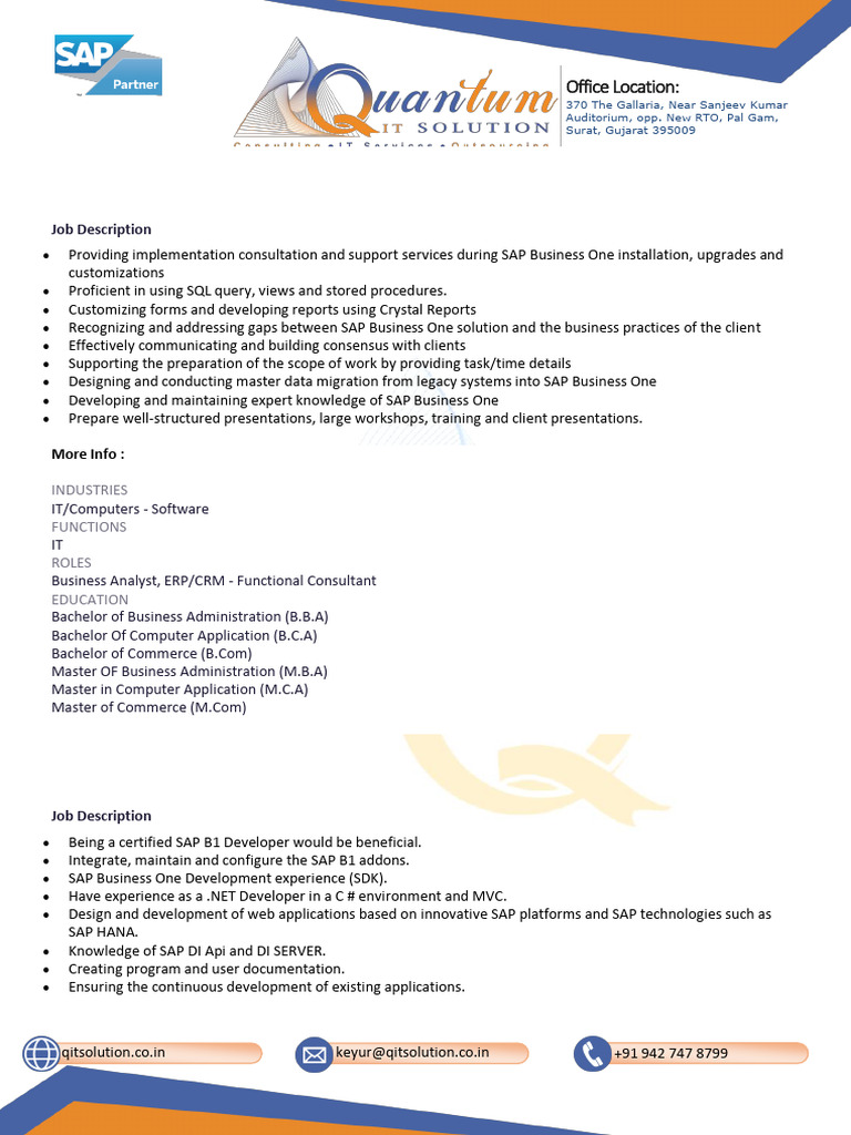 Job Description - Quantum IT | PDF | Python (Programming Language ...