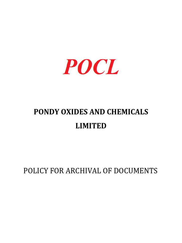 Pondy Oxides Document Archival Policy | PDF | Memorandum | Board Of ...