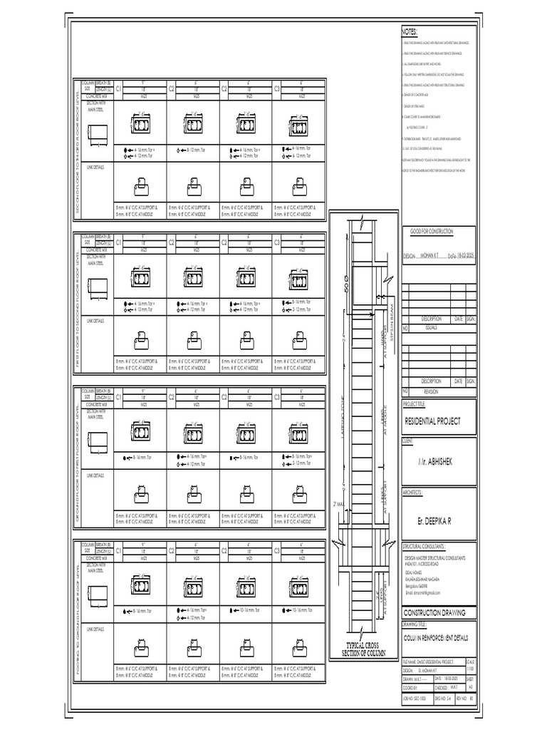 Column Reinforcement Details Plan | PDF | Structural Engineering ...