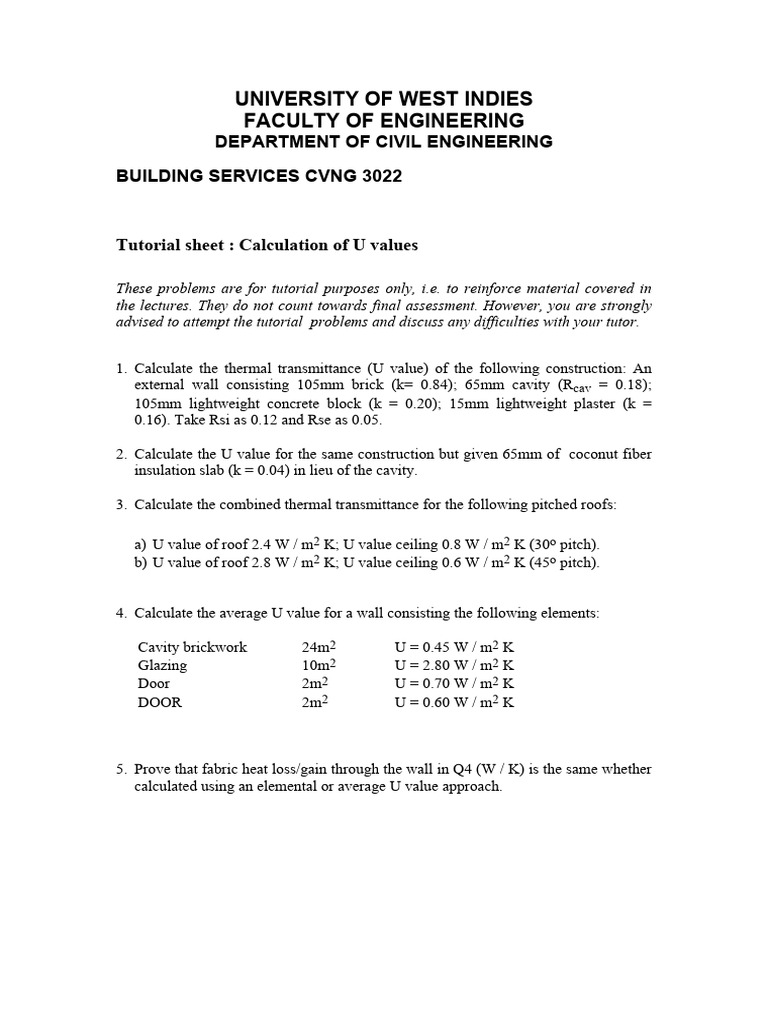 Tutorial on U Value Calculation | PDF