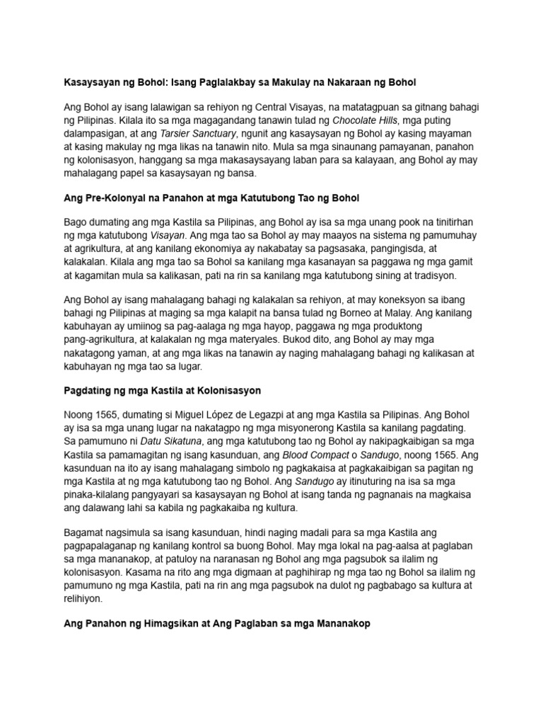 Kasaysayan ng Lungsod ng Buhol Buhol | PDF