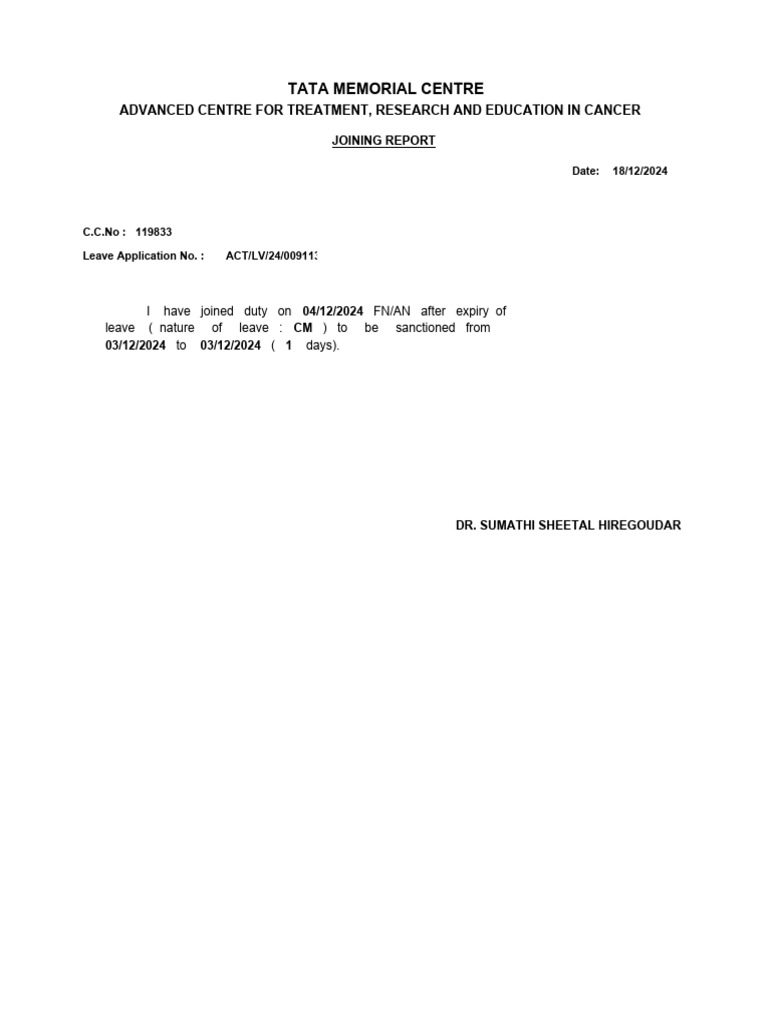 Sick Leave DR Sumathi Dec2024 | PDF