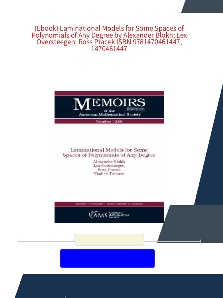 (Ebook) Laminational Models for Some Spaces of Polynomials of Any ...