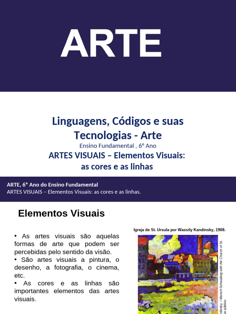 ARTES VISUAIS - Elementos Visuais As Cores e As Linhas | PDF | Cor | Visão